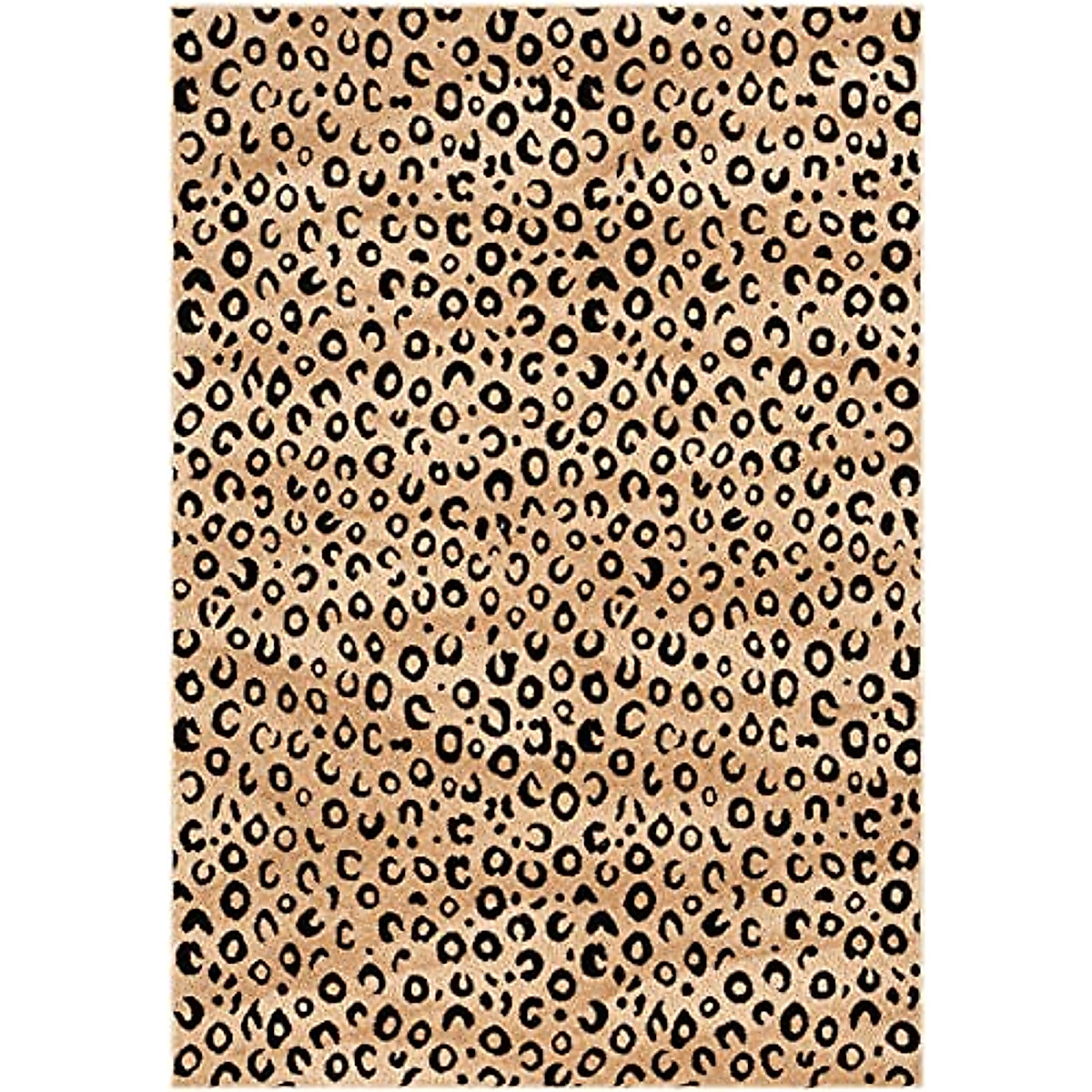 Well Woven Dulcet Leopard Black Ivory Animal Print 7'10" x 9'10" Area Rug