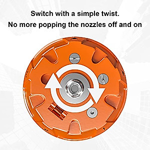 POHIR Adjustable Pressure Washer Nozzle Tip, 5 in 1 Quick Changeover Power Washing Nozzle with 1/4 Quick Connect, Pressure Washer Multi Nozzle Head 3600 PSI