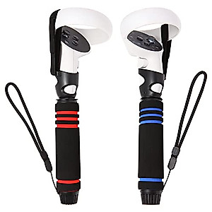 VR Beat Saber Handles,Upgraded VR Dual Handles Extension Grips and Long Stick Handle for Meta/Oculus Quest 2 Controller Playing BeatSaber Games and VR Game