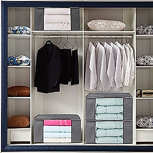 losensild 90L Large Storage Bags Clothes Storage Foldable Blanket Storage Bags Foldable Closet Organizer Under Bed Storage Bags with Reinforced Handle and Clear Window for Organizing (L-24 x 16 x 13)