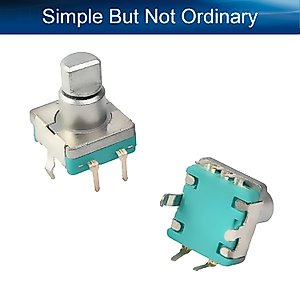 Fielect 5Pcs EC11 Rotary Encoder Code Switch 10mm Shaft Digital Potentiometer 7 Pins