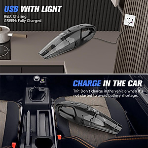 IMINSO Handheld Vacuum Cordless Car Vacuum with 9000PA, Lightweight Rechargeable Hand Vacuum Cordless with LED, Portable Mini Vacuum,Held Vacuum Cleaner for Car/Home