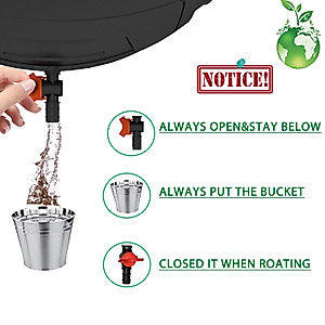 Multifunction Garden Tumbling Composter, Heavy-Duty Fast-Working Compost Bin with Easy-to-use Drain Plugs to Collect Liquid,Black