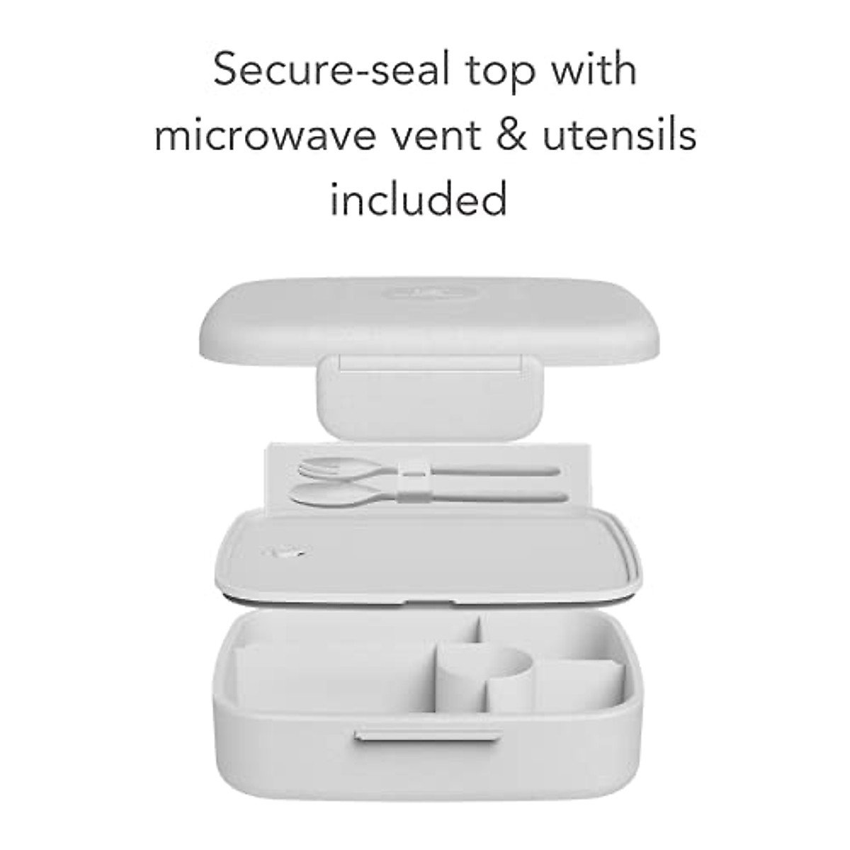 Fenrici Bento Lunch Box For Kids and Teens, Made with Wheat Straw, 5 Leakproof Compartments with Utencils, BPA-Free Bento Box, Microwave and Dishwasher Safe, Warm Beige