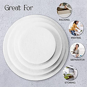 4 Sizes, 50 Pack Felt Plate Storage Divider for China/Glass/Pots White Large Thick and Soft Plate Separator Storage for Protecting and Stacking Porcelain Chinaware