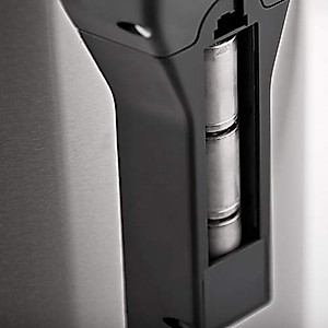 NINESTARS TTT-45-8 Automatic Tap Sensor Trash Can, 12 Gal 45L, Stainless Steel Base (Round, Black Lid)