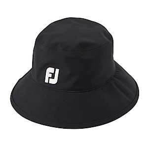 FootJoy DryJoys Tour Black Rain Bucket Hat, Large-X-Large