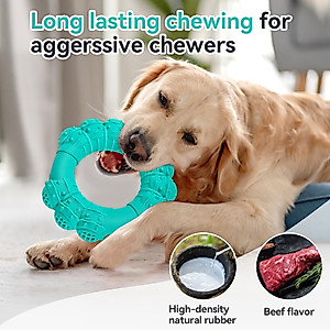 DAOZIJI Indestructible Dog Chew Ring Toys for Aggressive Chewers, Super Chewer Dog Toys for Medium Large Dogs, Puppy Teething Rings for Relax, Interactive Dog Ring Toys, Heavy Duty Dog Teething Toys
