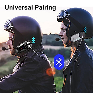 FreedConn TCOM-VB Motorcycle Helmet Bluetooth Intercom Headset Communication Systems Kit, for 2 or 3 Riders, FM Radio/Mobile phone/MP3/GPS Connective/Range 800m / Handsfree (1 Set)