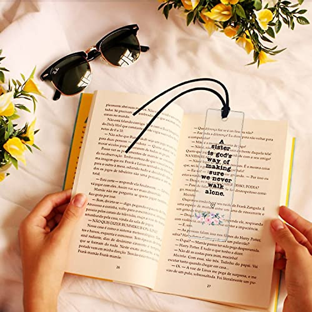 Thank You Gifts - A Sister is God's Way of Making Sure We Never Walk Alone Inspirational Bookmark Gifts for Women Girls Lovers Daughter Book Sister Friendship - Inspirational Bookmark