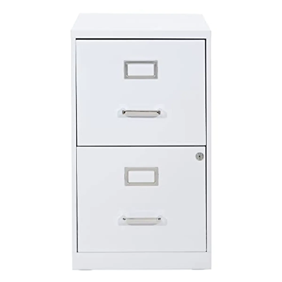 OSP Home Furnishings 2 Drawer Locking Metal File Cabinet, White