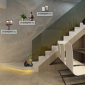 TACIDON Floating Wall Shelf Mirrored .Glamorous Crushed Diamond Crystals Wall Rack.Glass Display Ledge of Trophy and Photo Frame. Suitable for Living Room,Bathroom,Bedroom.(15”x6”x3”)