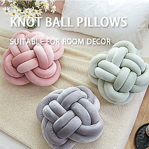 NDIAO Knot Ball Pillows Dark Grey Velvet Knot Pillow Ball for Sofa 12x12 Round Knot Throw Pillows Soft Decorative Cushions Bedroom Decor