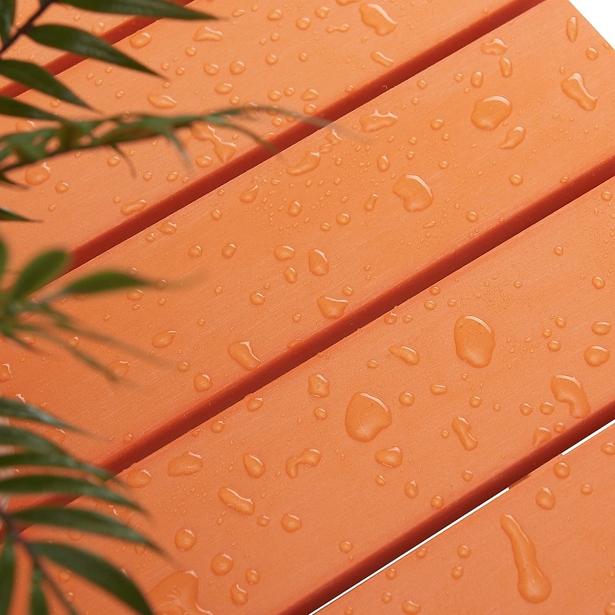 Psilvam Oversized Outdoor Side Table, 19.68" Poly Lumber Adirondack Side Table, Weather Resistant Patio Side Table for Poolside, Garden and Front Porch (Orange)