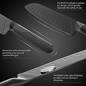 TANSUNG Santoku Knife Ultra Sharp Chef Kitchen Knife Cutting Cooking Knife with Durable Stainless Steel Nonstick Blade Ergonomic Handle for Home Gourmet Restaurant Cooker Gift