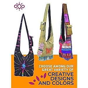 THE COLLECTION ROYAL Hobo Crossbody Bags for Women, Boho Purse, Boho Bag | Hippie Bag, Indie Tote Bag, Cloth Purse for Women (GrnTiePeace)