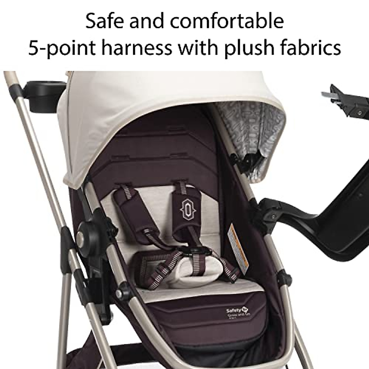 Safety 1st Deluxe Grow and Go Flex 8-in-1 Travel System, Weight Capacity from 4–35 lbs, Dunes Edge