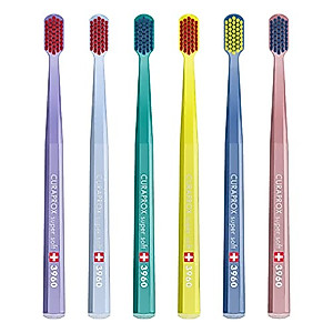 Curaprox Sensitive Supersoft Toothbrush CS 3960, 6 Pack, Colors May Vary