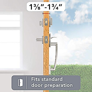 Baldwin Spyglass , Front Entry Handleset with Interior Lever, Featuring SmartKey Deadbolt Re-Key Technology and Microban Protection, in Satin Nickel