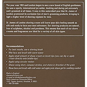 St James of London Mandarin & Patchouli Shave Cream Jar, 5.07oz