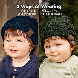 3-Pack Baby Beanies for Boys, Girls - Stretchy Knit Baby Hats, Cute Newborn & Toddler Winter Hat, Soft & Warm Infant Beanie 0-6 Months (Urban, S)