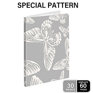 GABraden Art Portfolio 30- Pocket 9 x 12 Portfolio Folder for Artwork Display 60 Pages,Portfolio Binder with Plastic Sleeves Protectors for Documents,Music Folder,Sketch (White-D24, 9 * 12)