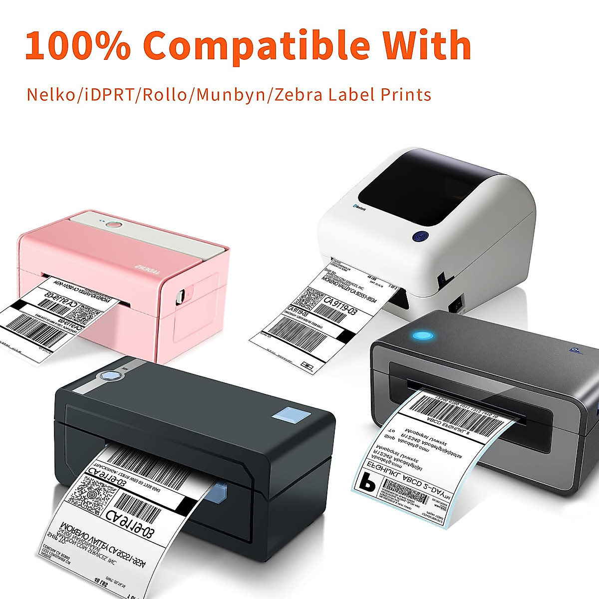 JADENS 4x6 Thermal Labels - 350 Labels, Compatible with Rollo, Brother, Zebra and Most Thermal Printer, Perforated, Commercial Grade, Doesn't Compatible with Dymo