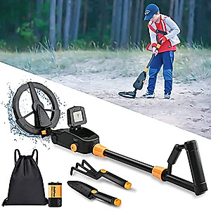 Metal Detector for Kids - 7.4 Inch Waterproof Kid Metal Detectors Gold Detector Lightweight Search Coil (24"-35") Adjustable Metal Detector for Junior & Youth with High Accuracy