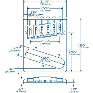 Gotoh Modern Bridge for Tele Chrome