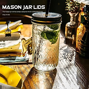 12pcs Cup Lid Leak Proof Canning Caps Secure Canning Jar Caps Jar Covers Jar Straw Lids Leak Proof Lid Sealing Lids for Jar Jar Lids Cup Covers