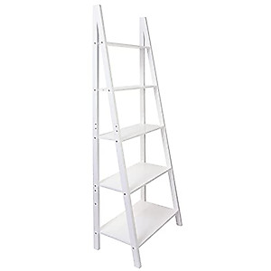 Kiera Grace Providence Miller Floor Shelf – White Matte Finish, 5-Tiered, 71-Inch by 25-Inch by 18-Inch