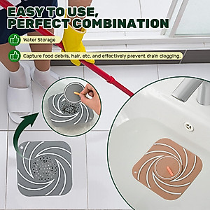 Sekonow 4pcs Shower Drain Hair Catcher Tub Stopper, Shower Drain Cover Hair Trap to Catch Hair Universal Bathtub Plug for Bathroom Kitchen Laundry