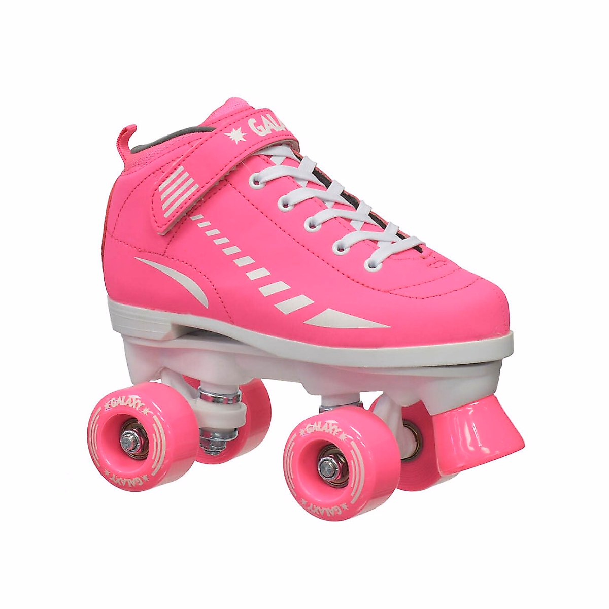 New Epic Galaxy Elite Pink Quad Roller Skate 3 Pc. Bundle w/Bag & Extra Laces (Pink & Black)! (Youth 5)