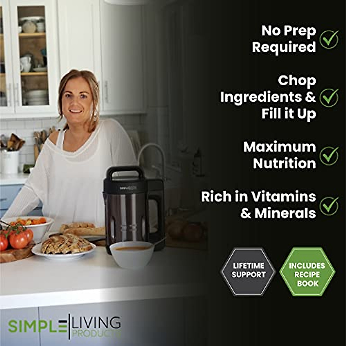 7-in-1 Soup Maker 1.6L | Soy, Almond, Nut, Vegan Milk Maker Machine | Purées, Shakes, Smoothies, Baby Foods, Cocktails (Stainless Steel)