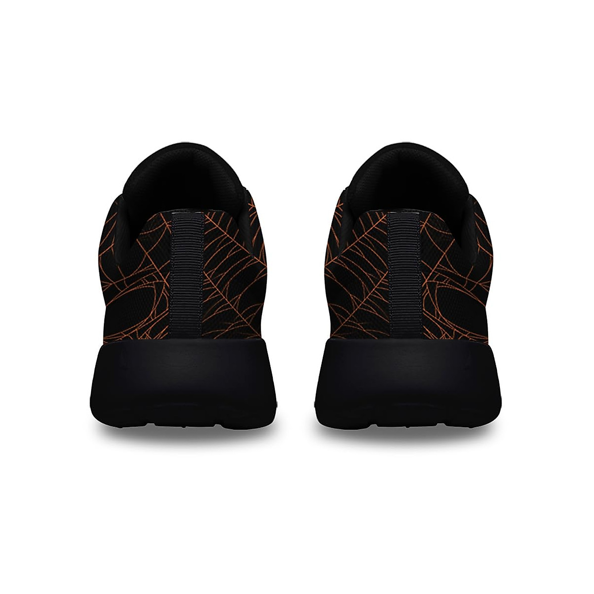 Halloween Spider Web Pumpkin Face Print Shoes for Men Women Running Sneakers Breathable Casual Sport Tennis Shoes Gift for Him Her Black Size 9.5