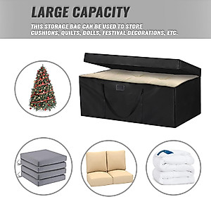 Outdoor Patio Cushion Storage Bags 68Inch 600D Waterproof Extra Large Patio Furniture Cover Cushion Storage Bag with Handle and Zipper for Garden Pillow Seat Pads Protective Cover