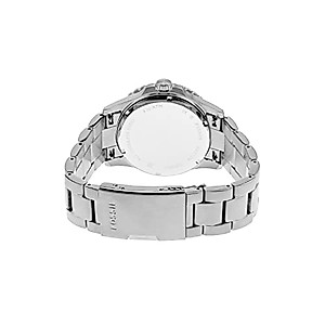 Fossil Men's Fossil Blue Quartz Stainless Steel Three-Hand Watch, Color: Silver (Model: FS5949)