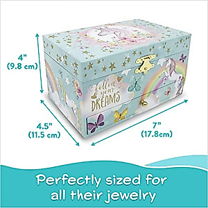Unicorn Jewelry Box for Girls and DIY Light Up Unicorn Terrarium Kit for Kids