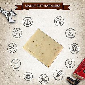 Men’s Natural Mechanic Soap for Hands & Body, 4oz Scented Pumice Soap Bar for Him – Extra Gritty Tough on Gunk & Greasy Grime – Quality Soap Handcrafted in the USA