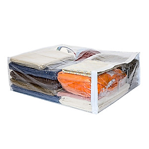 5-Pack Clear Vinyl Zippered Storage Bags 20 x 23 x 8 Inch