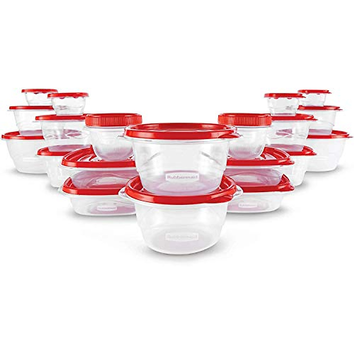 Rubbermaid TakeAlongs Meal Prep 50-Piece Food Storage Containers, Red