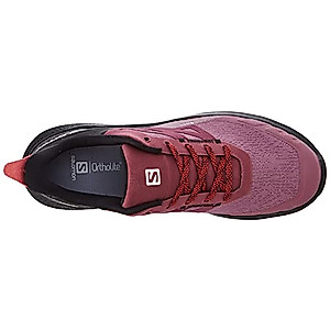 Salomon Women's OUTPULSE Gore-Tex Hiking Shoes for Women, Tulipwood/Black/Poppy Red, 6