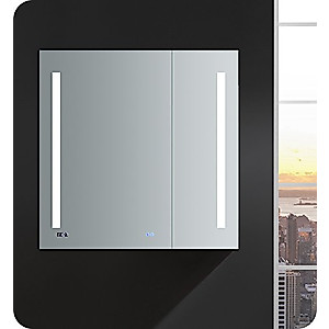 Fresca Tiempo 36" Wide x 36" Tall Bathroom Medicine Cabinet w/LED Lighting & Defogger