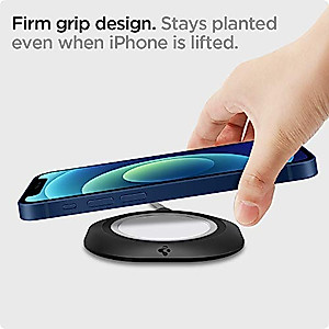 Spigen Mag Fit Designed for MagSafe Charger Pad Cover Case Compatible with iPhone 14, iPhone 13, iPhone 12 Models, AirPod Pro, AirPod Pro 2, AirPod 3 (Charger Not Included) - Black