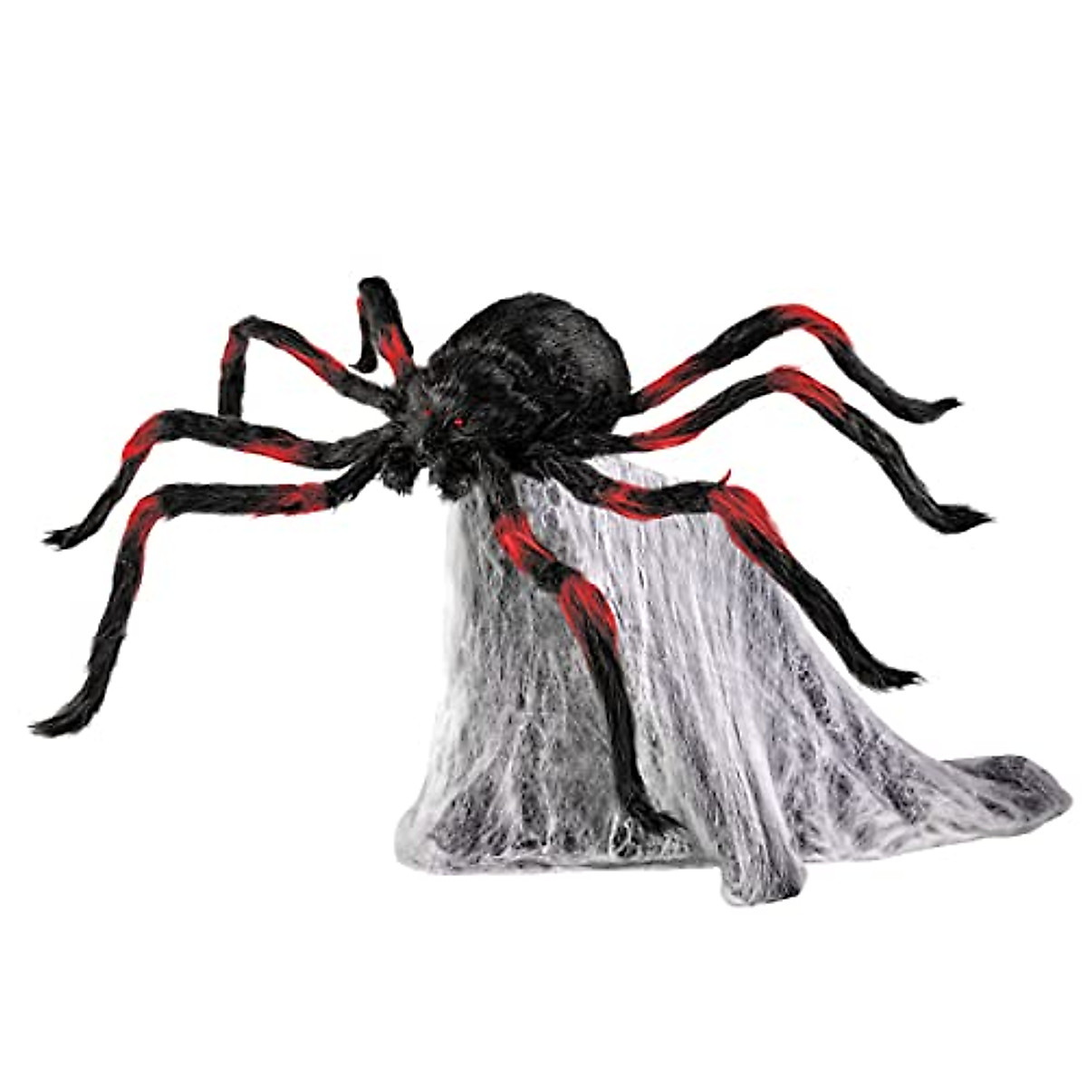 Spirit Halloween LED Red and Black Jumping Spider Animatronic | Halloween Décor | Horror Décor | 21 Inches | Moving Prop
