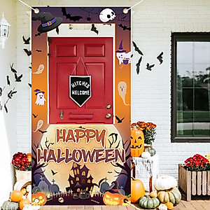 Halloween Party Decoration Halloween Theme Party Photo Prop Backdrop Indoor and Outdoor Halloween Photo Booth Frame for Halloween Birthday Party Decor Supplies 35.4 X 70.8 in