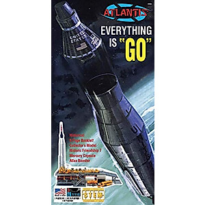 Atlantis Atlas Rocket Plastic Model Kit with Launch Pad and Mercury Capsule STEM a Salute to John Glenn