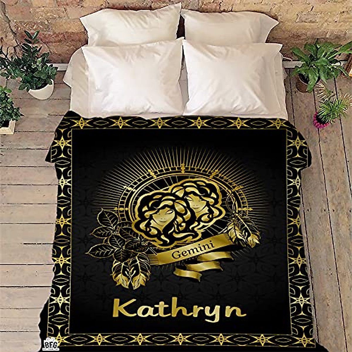 Gemini Blanket, Customized Zodiac Blanket, with Custom Names, Horoscope Design, for Friends and Family, Birthday, Christmas, House Warming Gift, Super Soft and Warm Blanket