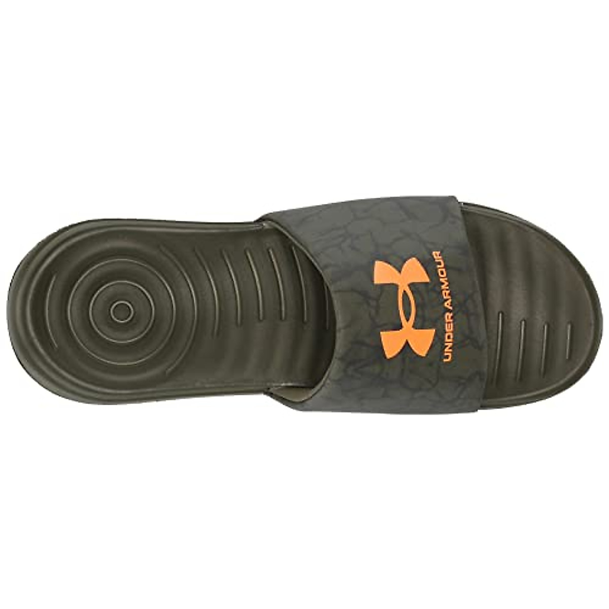 Under Armour Men's Ansa Graphic Fixed Strap Slide Sandal, (305) Marine OD Green/Marine OD Green/Orange Blast, 9