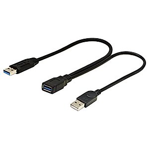 zdyCGTime USB 3.0 Extender Cable USB 3.0 Female to USB 3.0 & USB 2.0 Male Extra Power Data Y Splitter Charger Extension Cable(33CM/13inch)